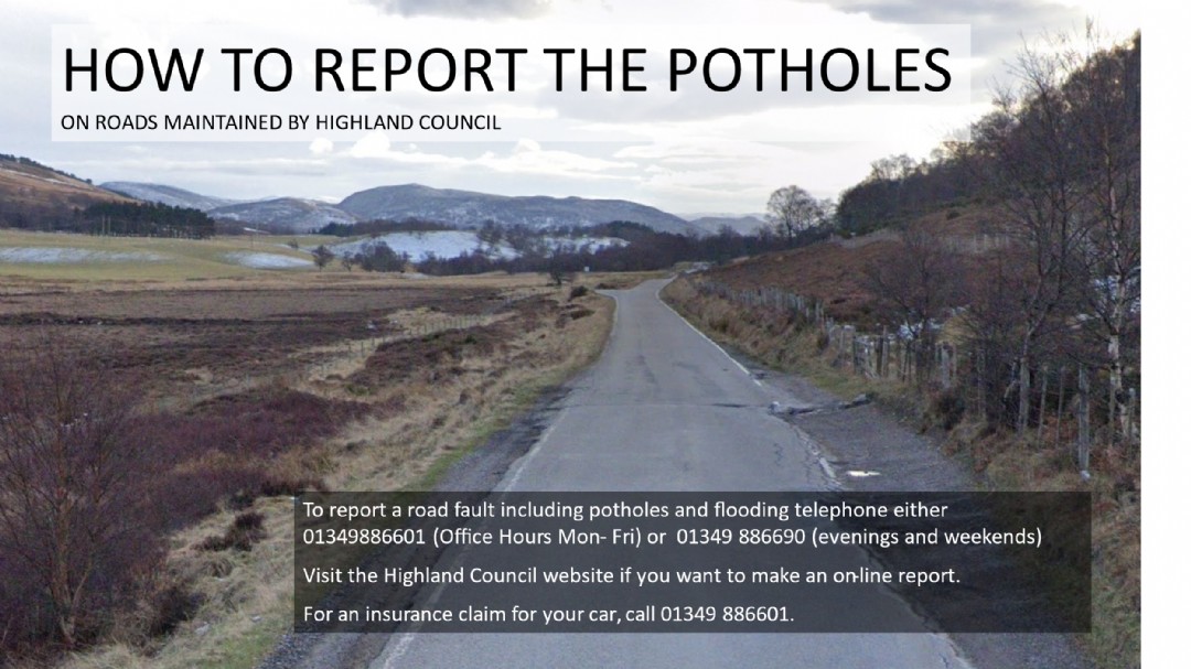 Potholes – give Highland Council a call! | 13 February 2024 ...