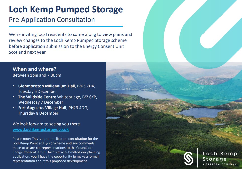 Loch Kemp Pumped Storage Pre-Application Consultation | 07 December ...